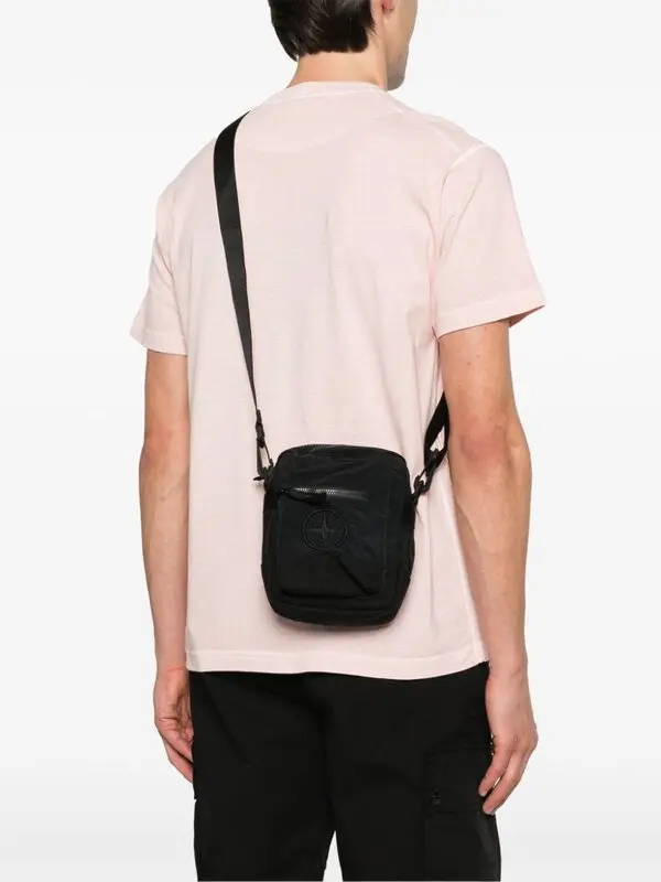 Stone Island Logo-embroidered Messenger Bag
