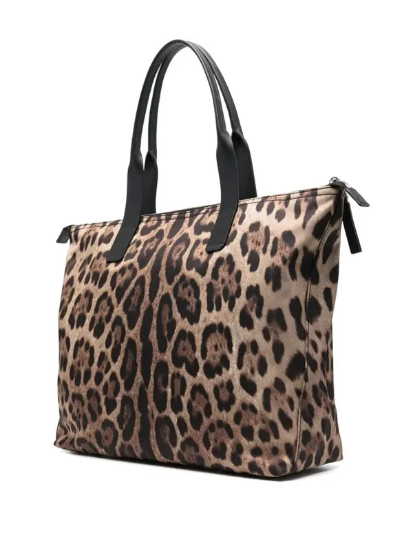 Dolce & Gabbana Leopard Print Tote Bag - Brown
