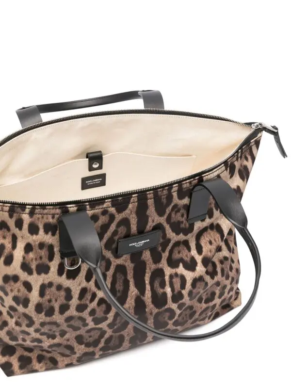 Dolce & Gabbana Leopard Print Tote Bag - Brown