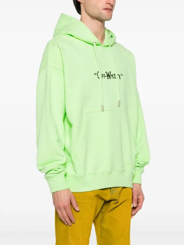 Off-White Logo-Print Hoodie In Green - 29% Off | Editorialist