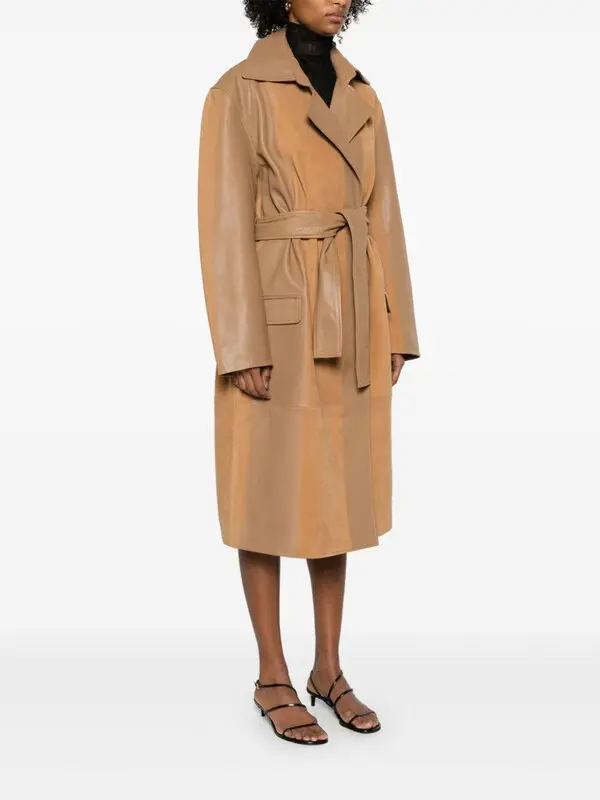 Christopher Esber Belted Leather Overcoat