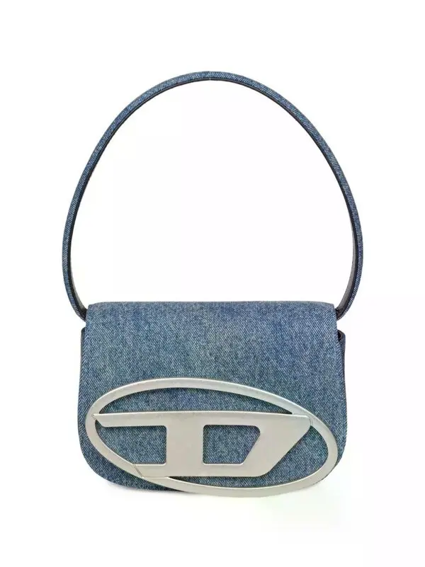 DIESEL® 1dr Iconic Logo Plaque Denim Shoulder Bag - Blue