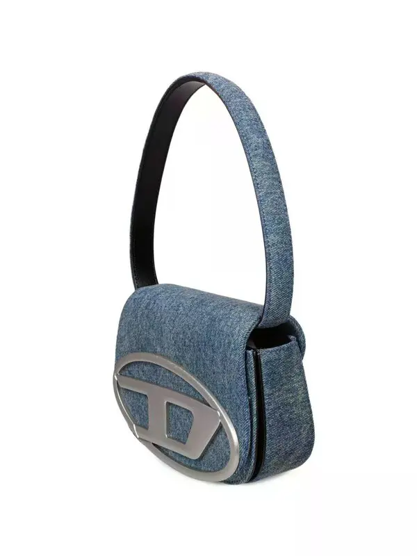DIESEL® 1dr Iconic Logo Plaque Denim Shoulder Bag - Blue
