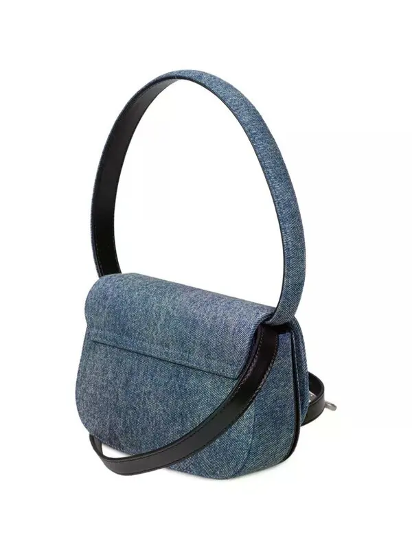 DIESEL® 1dr Iconic Logo Plaque Denim Shoulder Bag - Blue