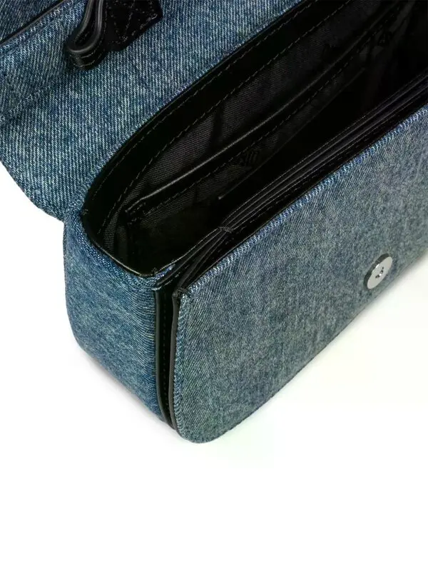 DIESEL® 1dr Iconic Logo Plaque Denim Shoulder Bag - Blue