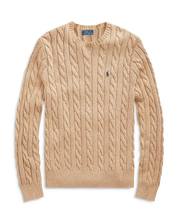 Polo Ralph Lauren Cable Knit Cotton Sweater - Brown