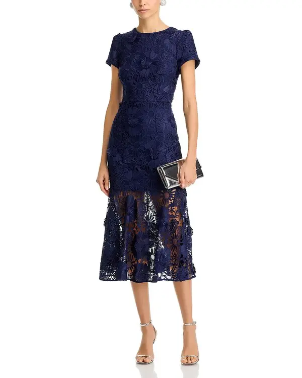 MILLY Tahlia Lace Midi Dress