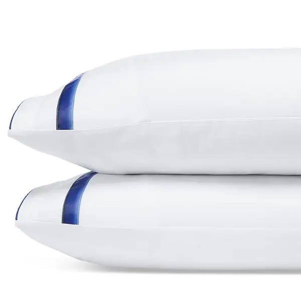 AMALIA HOME COLLECTION Lagos Gradient Egyptian Cotton Sateen Pillowcase, King, Set Of 2 - White/navy