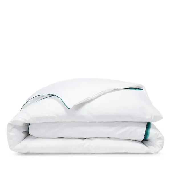 AMALIA HOME COLLECTION Lagos Gradient Egyptian Cotton Sateen Duvet Cover, King - White/esmerald