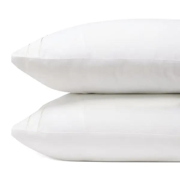 AMALIA HOME COLLECTION Dalila Sateen Pillowcase, King, Set Of 2 - White/silver