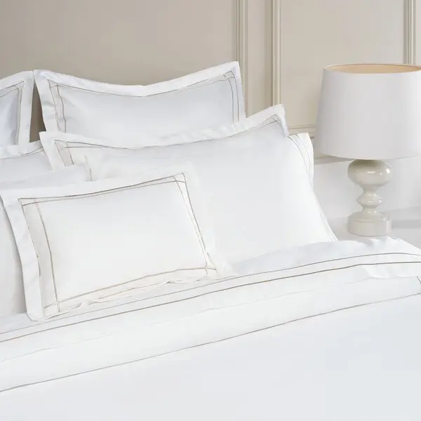 AMALIA HOME COLLECTION Dalila Sateen Pillowcase, King, Set Of 2 - White/silver