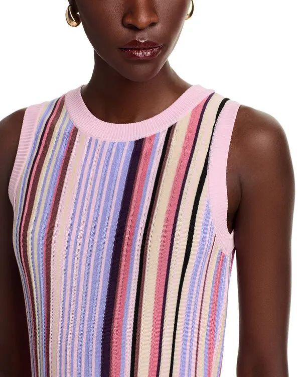 Misook Rib Knit Striped Maxi Dress - Viola/mult