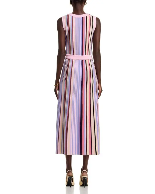 Misook Rib Knit Striped Maxi Dress - Viola/mult