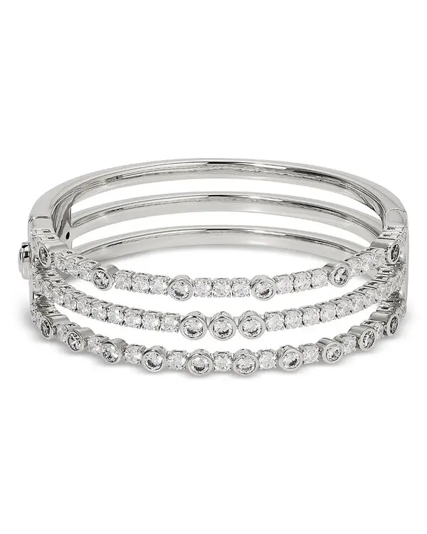 Nadri Dazzle Cubic Zirconia Bangle Bracelet - Silver