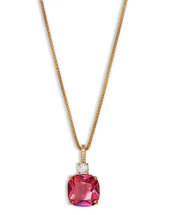 Nadri Macaron Cubic Zirconia Pendant Necklace - Gold/pink