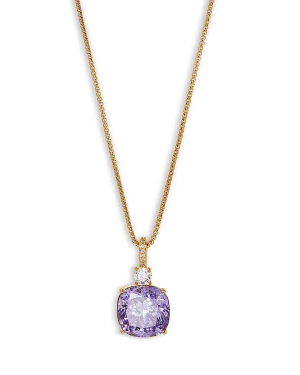 Nadri Macaron Cubic Zirconia Pendant Necklace - Gold/purple