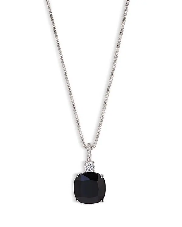 Nadri Macaron Cubic Zirconia Pendant Necklace - Silver/black