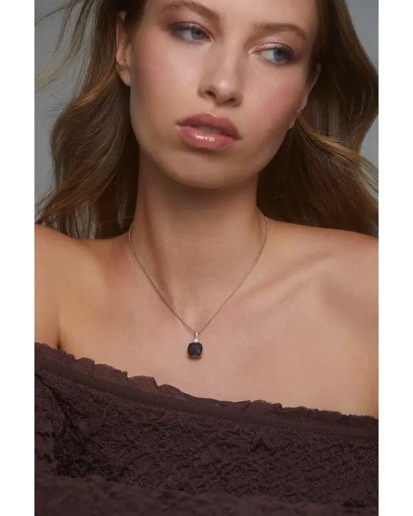 Nadri Macaron Cubic Zirconia Pendant Necklace - Silver/black