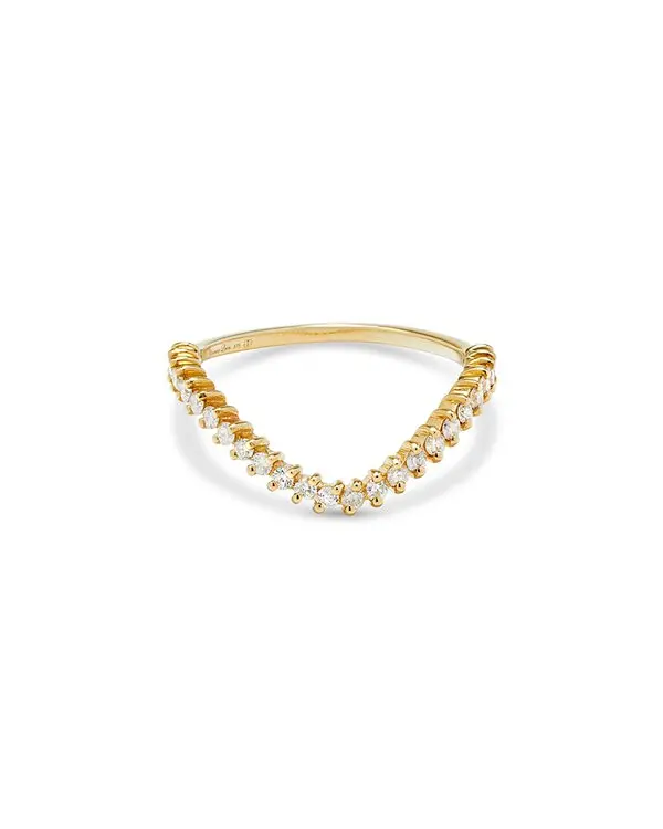 Yvonne Léon 9k Yellow Grey Diamond Mini Wave Ring - Gold