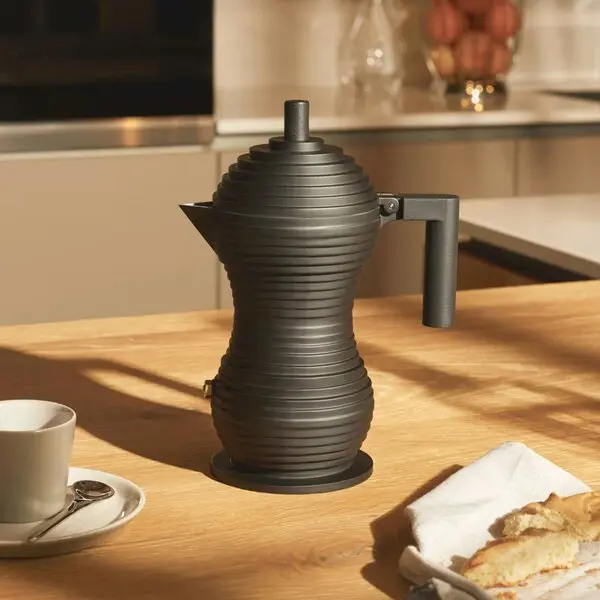 ALESSI Pulcina 3 Cup Espresso Maker - Black