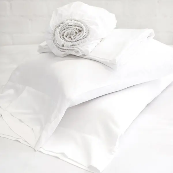 POM POM AT HOME Sateen Sheet Set, Twin - White