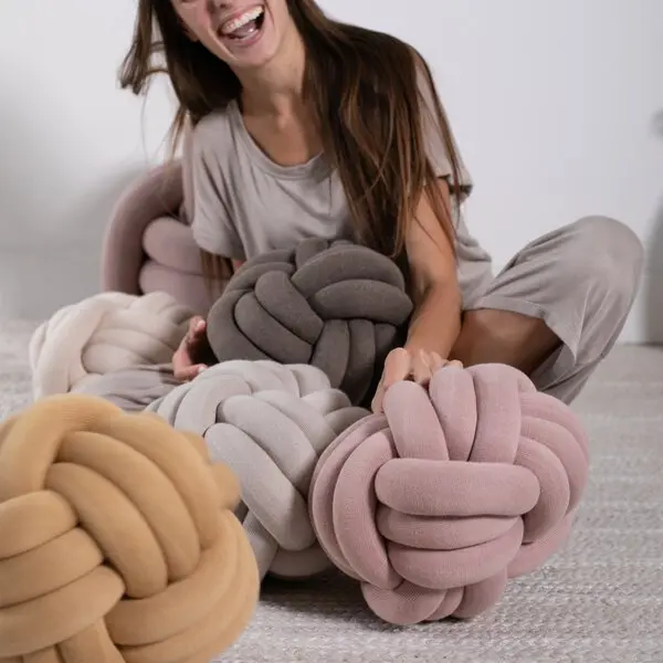 PINK LEMONADE Knot 12 Decorative Pillow - Gray