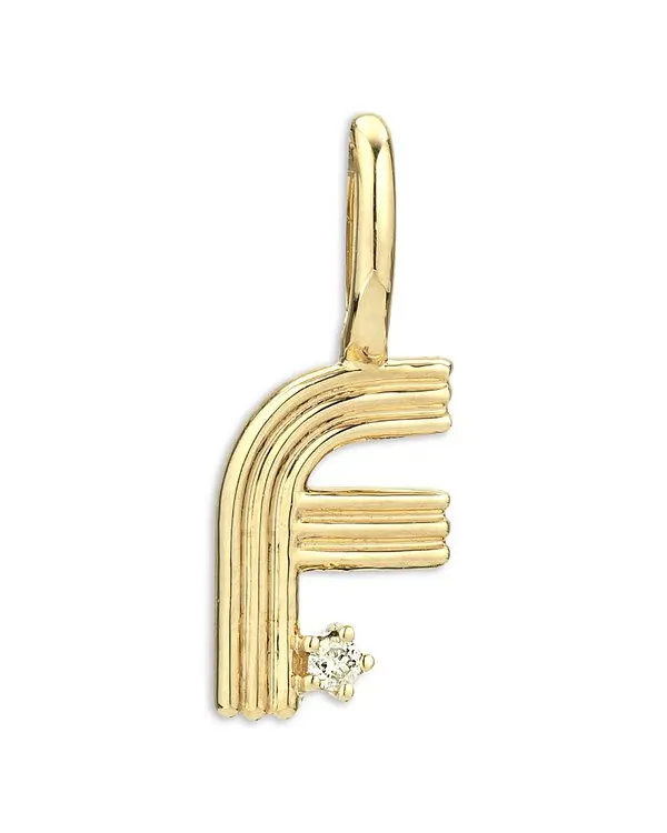 Adina Reyter 9k Yellow Diamond Initial Charm Pendant - F