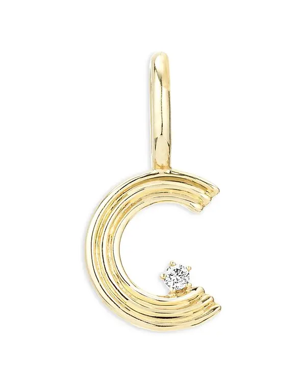 Adina Reyter 9k Yellow Diamond Initial Charm Pendant - C