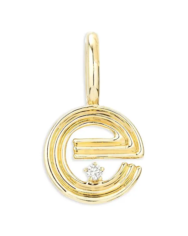 Adina Reyter 9k Yellow Diamond Initial Charm Pendant - E