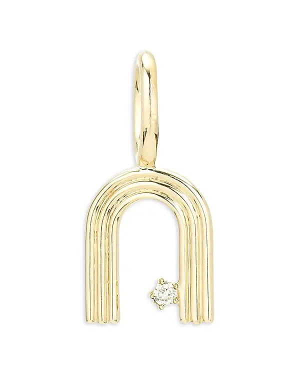 Adina Reyter 9k Yellow Diamond Groovy Initial Charm Pendant - N