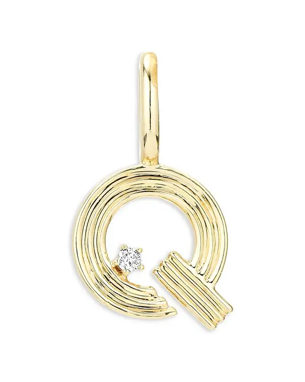 Adina Reyter 9k Yellow Diamond Initial Charm Pendant - Q