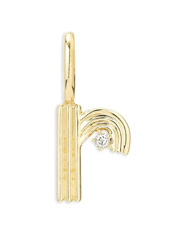 Adina Reyter 9k Yellow Diamond Initial Charm Pendant - R