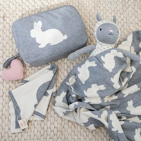 PINK LEMONADE Bunny Baby Set - Gray/natural