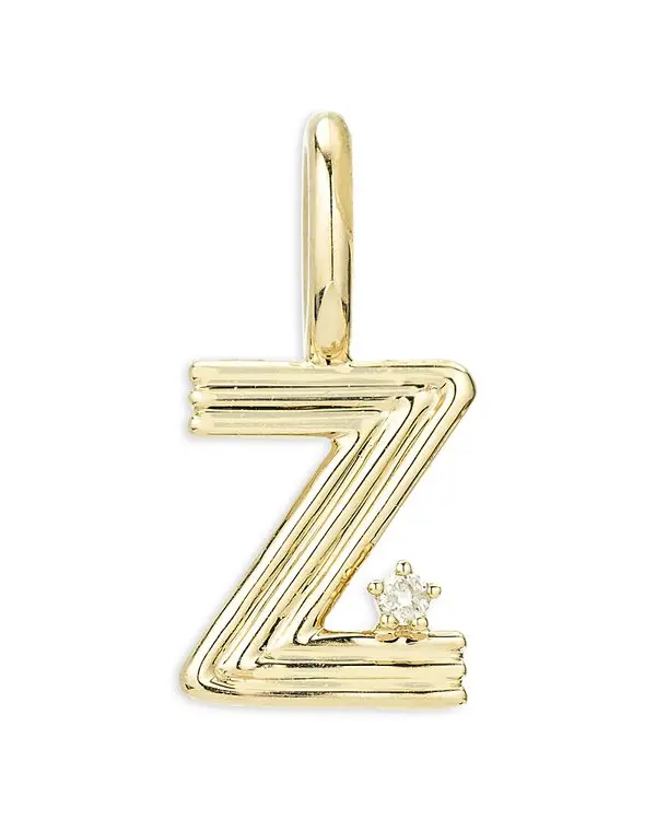 Adina Reyter 9k Yellow Diamond Initial Charm Pendant - Z
