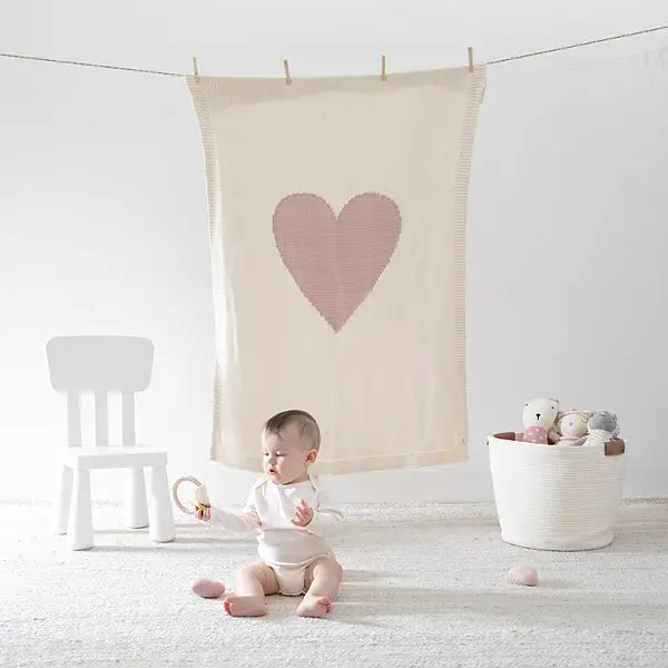 PINK LEMONADE Baby Love Blanket - Natural/pale Pink