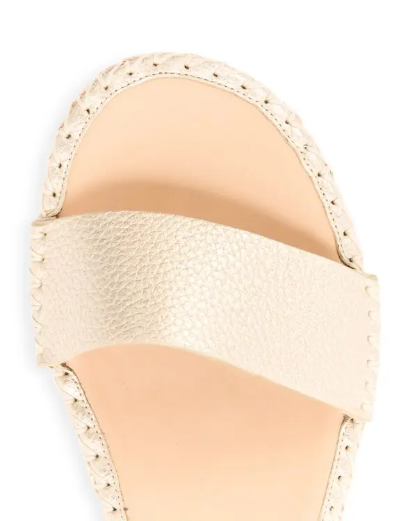 Valentino Garavani Rockstud Flatform Espadrille Sandals - Platinum