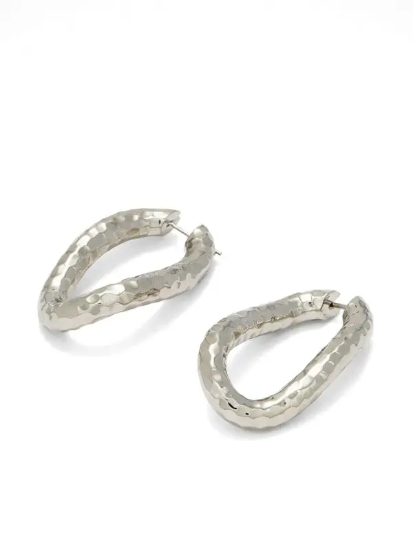 JIL SANDER Hammered Hoop Earrings