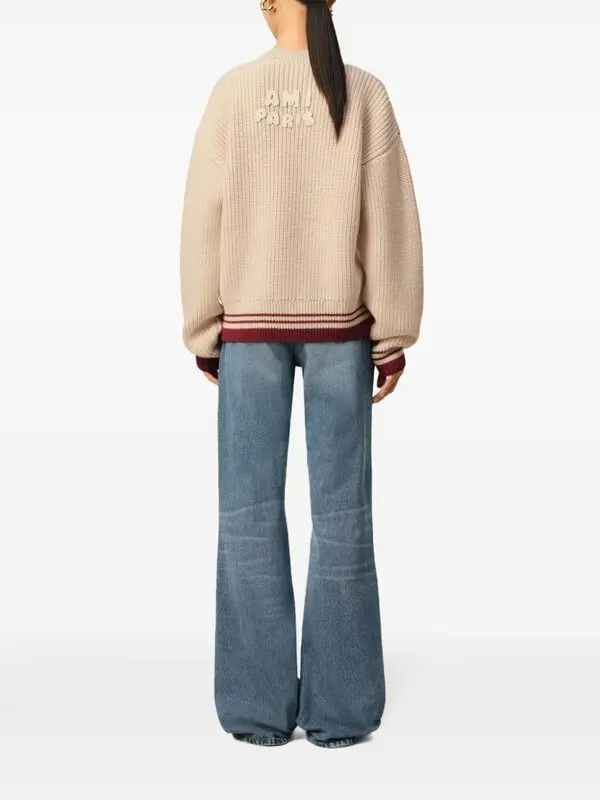 AMI Paris Ribbed V-neck Sweater