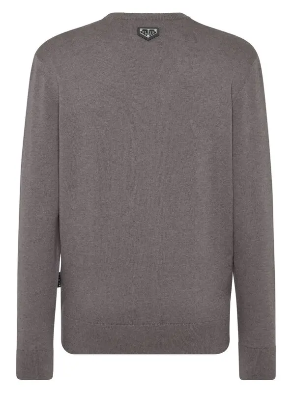 Philipp Plein 1978 Intarsia-knit Sweater - Grey