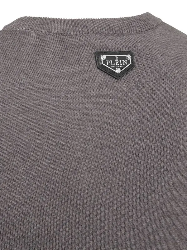 Philipp Plein 1978 Intarsia-knit Sweater - Grey