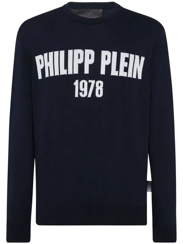 Philipp Plein 1978 Intarsia-knit Sweater - Blue