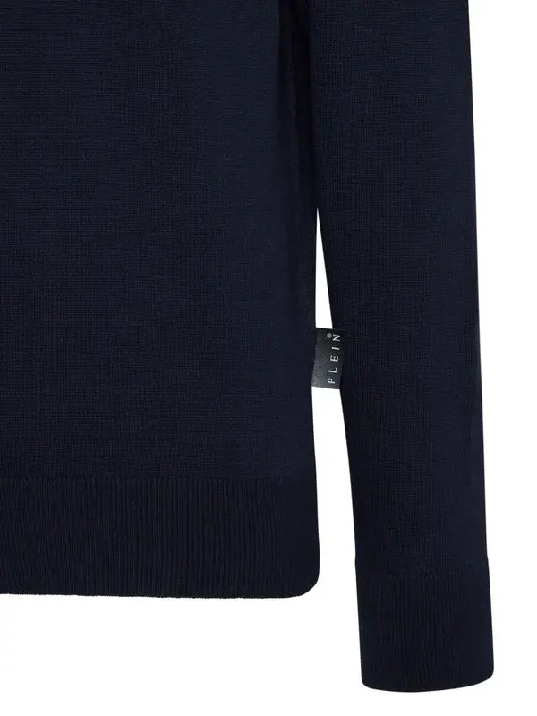 Philipp Plein 1978 Intarsia-knit Sweater - Blue