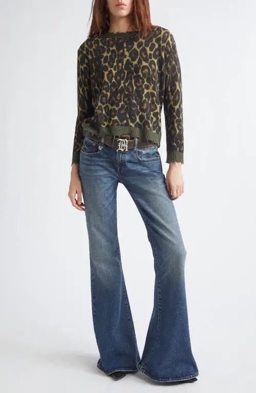 R13 Overflow Boyfriend Flare Jeans - Mire Blue Stretch