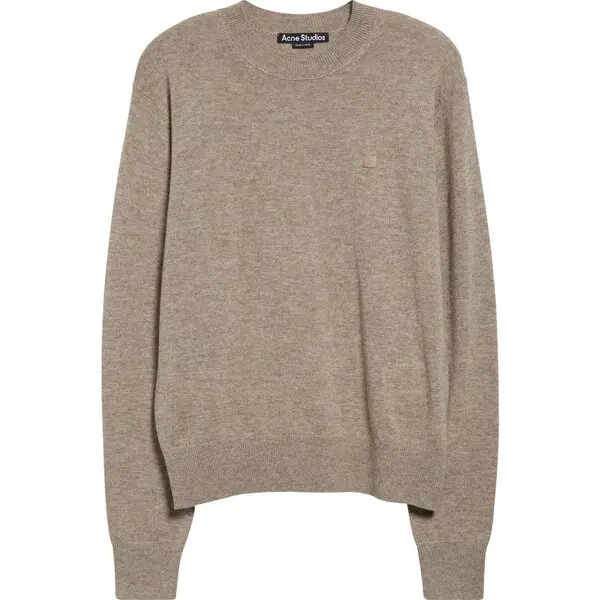 Acne Studios Wool & Yak Hair Sweater - Greige Melange Drn