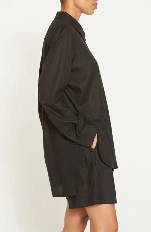 Universal Standard Dawn High/low Linen Blend Shirt