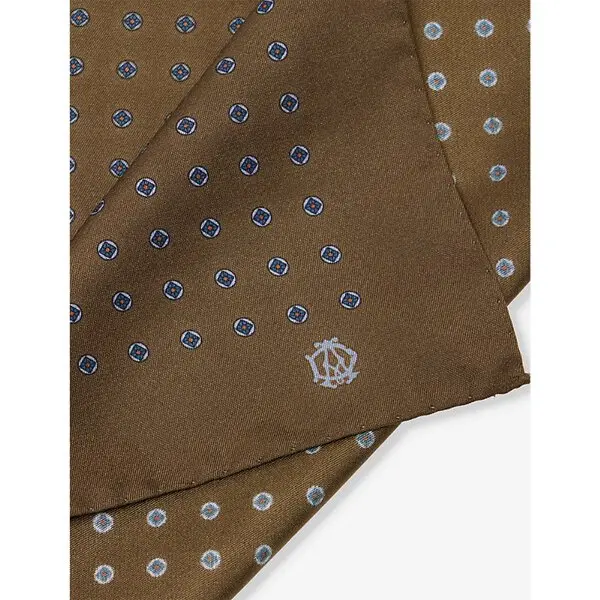 Dunhill Circular Neats Printed Silk Pocket Square