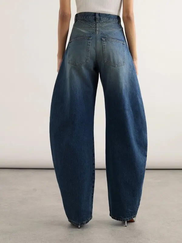 Alaïa High-rise Barrel-leg Jeans - Blue