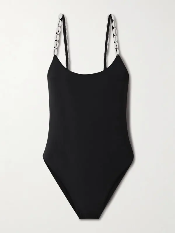SARA CRISTINA Ocean Embellished Swimsuit - Black