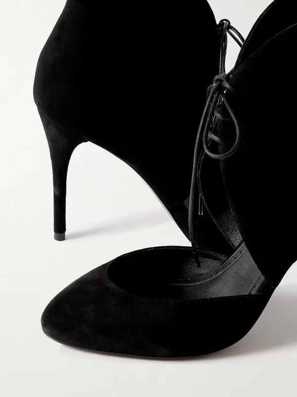 Alaïa Cutout Suede Ankle Boots