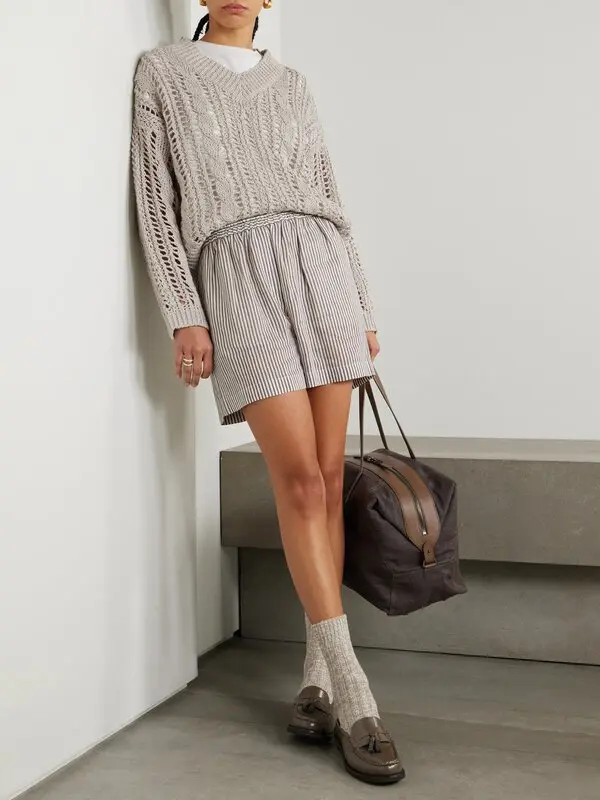 Brunello Cucinelli Open-knit Jute-blend Sweater